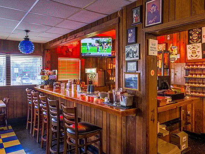 The bar isn't just serving drinks&mdash;it's serving memories, with wood-paneled walls that have absorbed decades of laughter and Longhorn game celebrations.