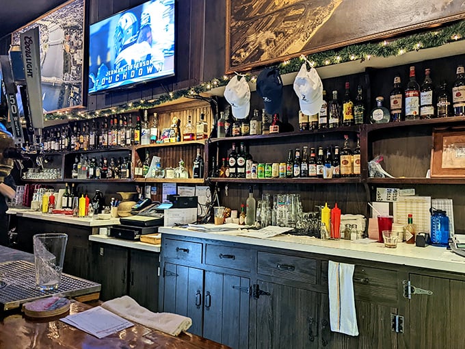 Behind the bar, bottles line up like soldiers ready for duty. Each one promising to enhance your already perfect meal.