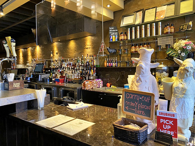 A bar stocked for every barbecue emergency, from "this is too spicy" to "I need something to cut through all this delicious fat."