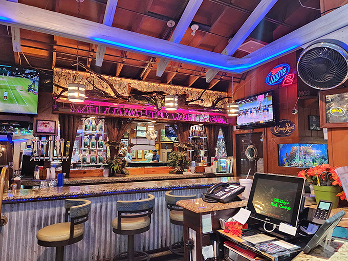 The bar isn't just serving drinks&mdash;it's dispensing liquid sunshine with a side of sports and friendly banter.