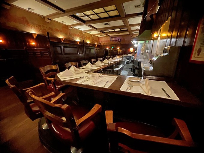 The counter seating offers front-row tickets to culinary theater. Some of Hollywood's best scripts were written right here between cocktails.