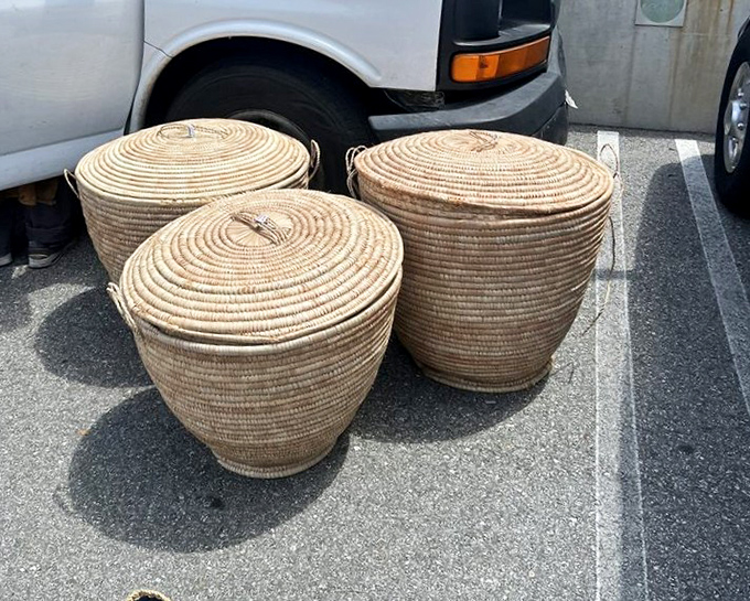 These handwoven baskets once carried life's essentials in faraway places. Now they wait patiently in Pasadena for their next adventure in California homes.