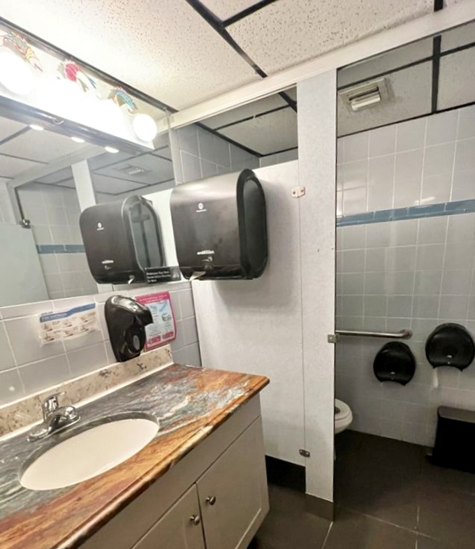 Even the bathroom keeps it real&mdash;no fancy marble countertops here, just honest Florida Keys charm right down to the plumbing.