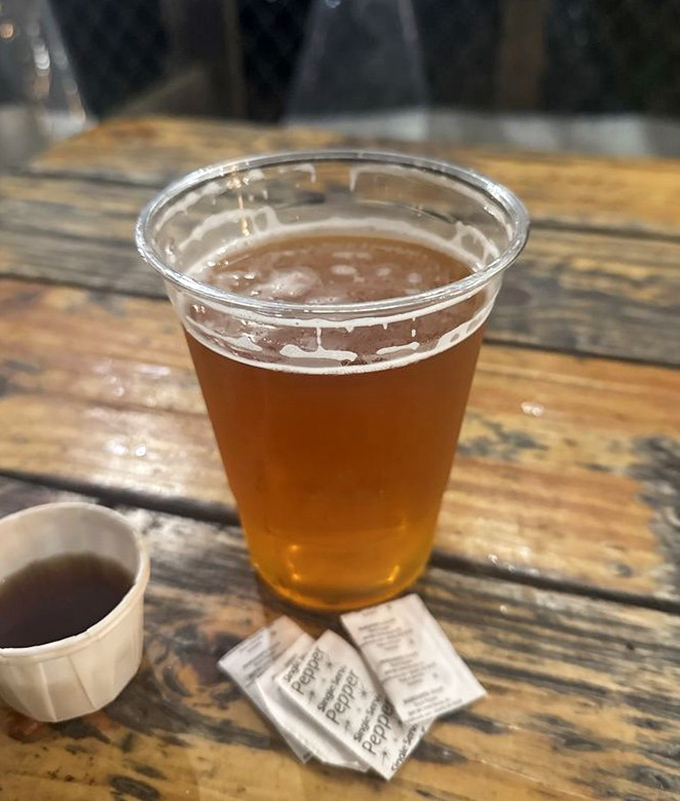 Cold beer in a plastic cup&mdash;the perfect companion for seafood that just left the ocean. Simple pleasures are often the most profound.