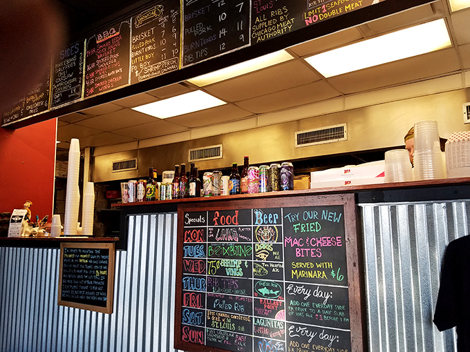The chalkboard menu speaks the truth in colorful chalk &ndash; daily specials and signature items competing for your attention and stomach real estate.