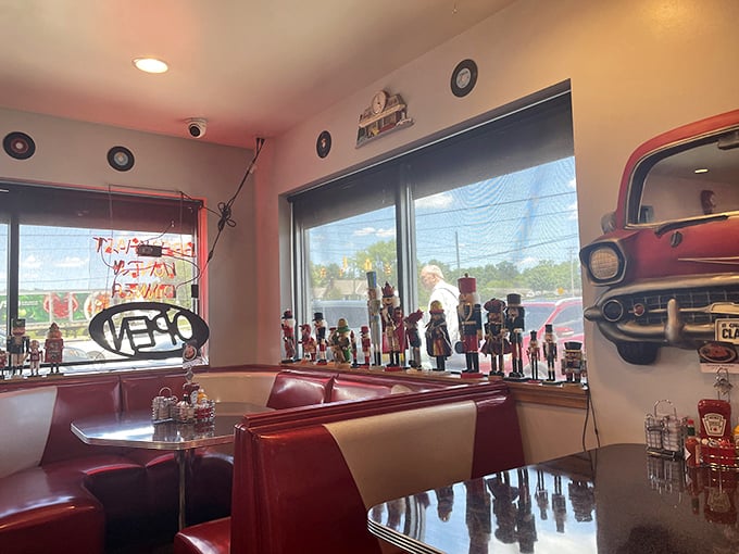 These booths have witnessed first dates, family celebrations, and countless coffee refills. If vinyl could talk, what stories it would tell!