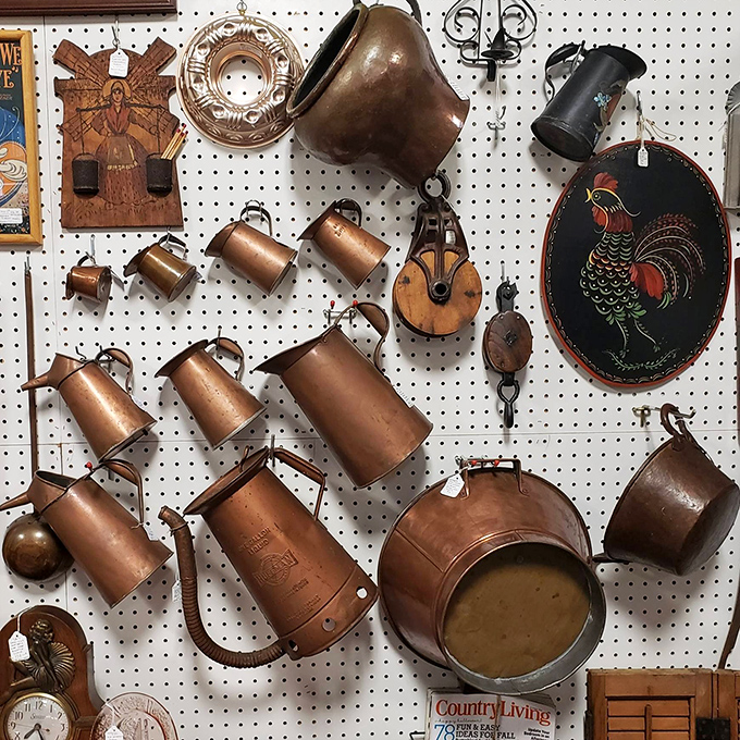 Copper cookware gleaming like buried treasure, ready to transform any kitchen into culinary command central.