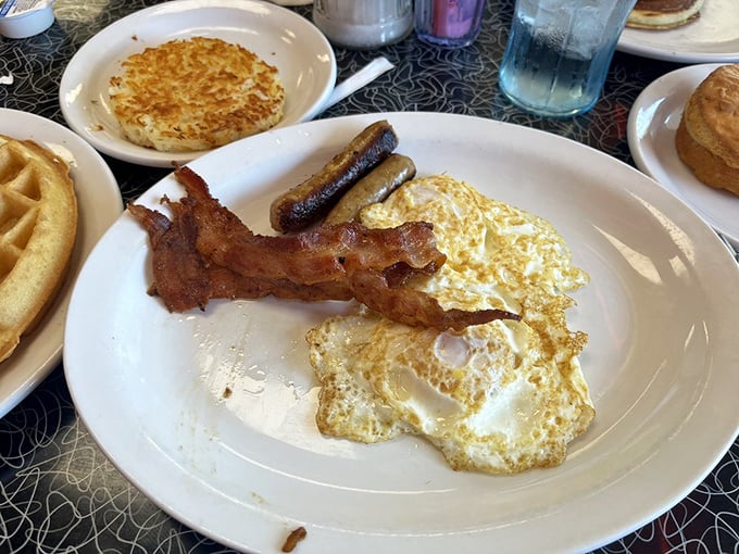 The breakfast plate that answers "yes" to the question "Can I have everything?" Sunny side up included.