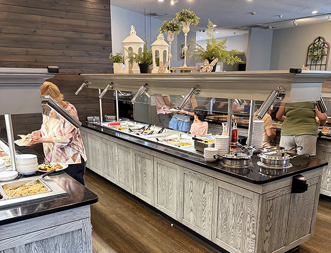 The buffet stretches on like a delicious horizon, promising adventures in Pennsylvania Dutch cooking at every turn.