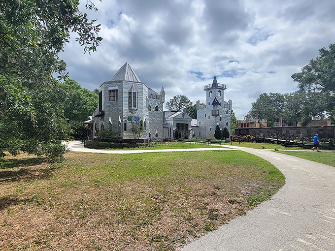 Old cannons stand guard near the castle grounds, perhaps to ward off dragons&mdash;or more likely, to add another layer of whimsy to this unexpected attraction.