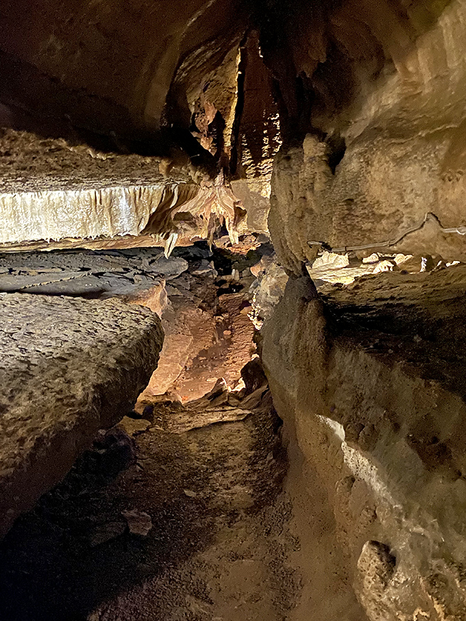 Nature's version of a subway tunnel, minus the crowds and suspicious puddles. This passage has been welcoming explorers for generations.