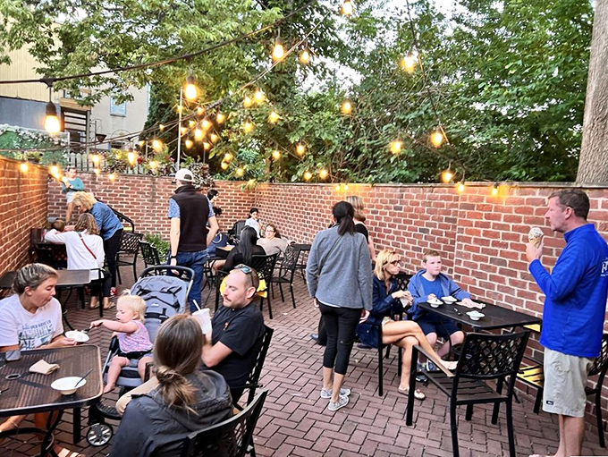 Indoor seating that feels like your favorite coffee shop merged with your sweetest childhood ice cream parlor memories.