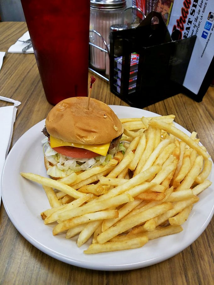 A burger that doesn't need Instagram filters or fancy aioli&mdash;just honest ingredients stacked between a soft bun with fries that actually taste like potatoes.