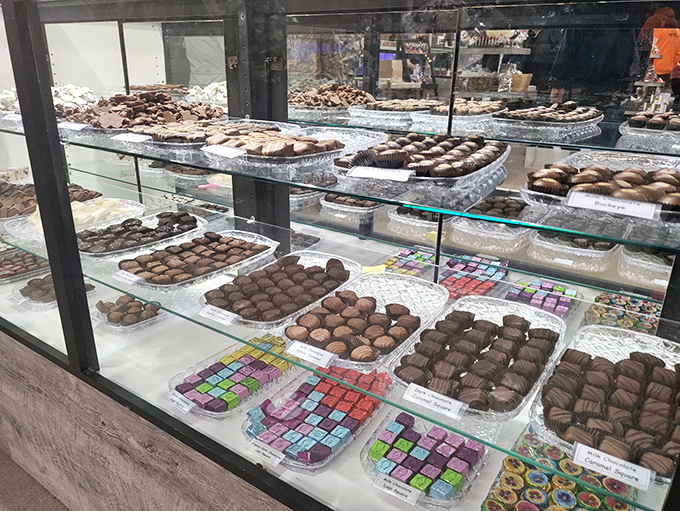 The chocolate counter&mdash;where diets go to die gloriously. These handcrafted confections make grocery store candy bars seem like a personal failure.