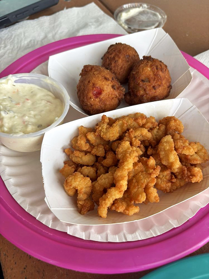 Clam strips and hush puppies &ndash; the dynamic duo of seafood shack appetizers that have launched a thousand food comas and zero regrets.