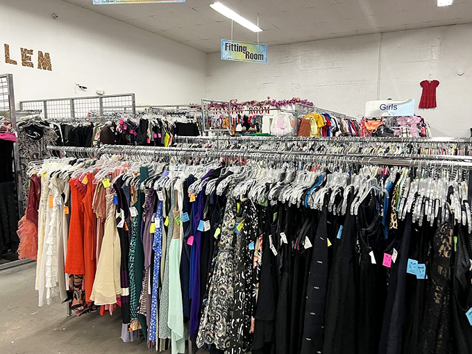 The formal wear section&mdash;where prom dresses and wedding attire await their second chance at making memories on the dance floor.