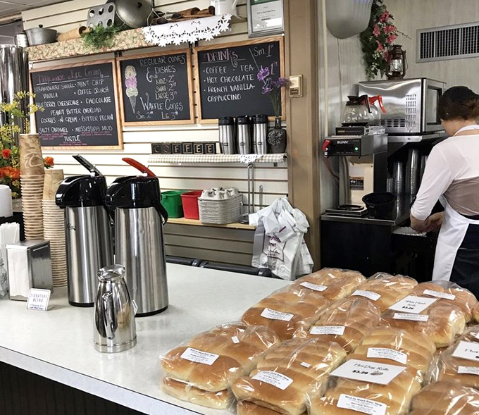 Coffee station and daily specials board – because even paradise needs caffeine and a good deal on hot chocolate.