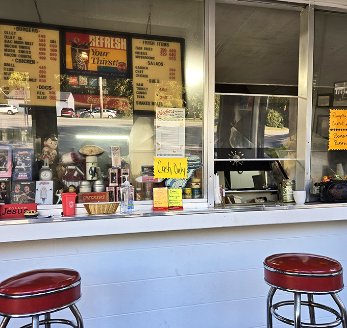 The ordering counter&mdash;where hopeful customers lean in, cash in hand, ready to participate in one of America's most sacred food rituals.