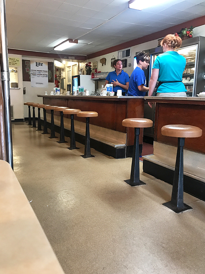 The counter service view&mdash;where regulars know exactly which stool offers the best vantage point for both people-watching and prompt coffee refills.