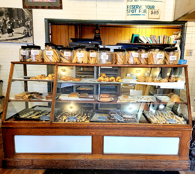 Carb heaven awaits! The bakery counter showcases Enrico's legendary biscotti alongside other Italian treats that would make your grandmother weep with joy.