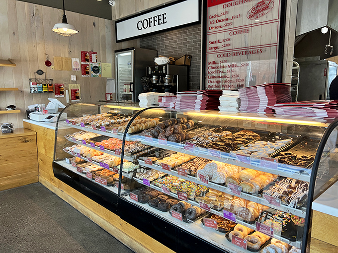 The display case&mdash;a museum of edible art where each shelf tells a different story of sugar, spice, and everything worth the calories.