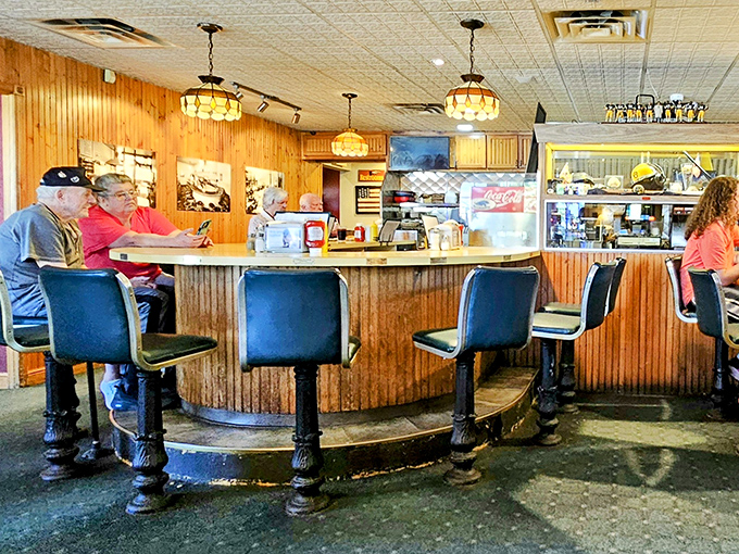 The yellow countertop has supported generations of elbows and witnessed countless "mmms" of satisfaction from first-time visitors and regulars alike.