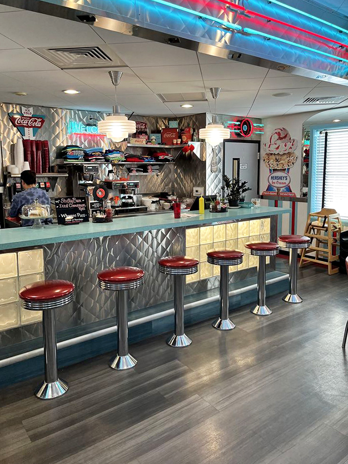 Counter seating that invites you to belly up for a malt like you're auditioning for "Happy Days." Those stools have heard some stories.