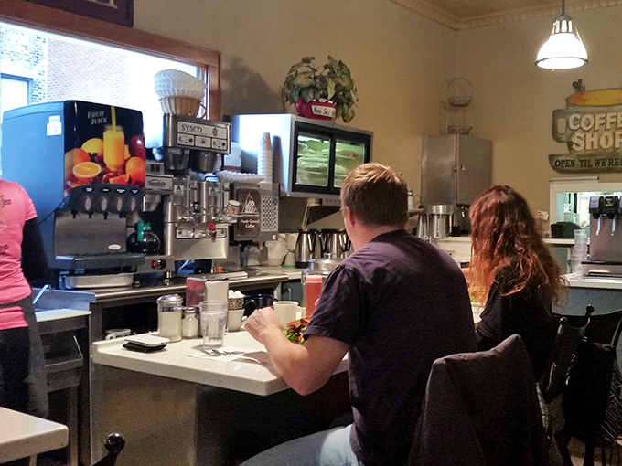 Counter seating: where solo diners become part of the breakfast ballet, watching short-order magic happen in real time.