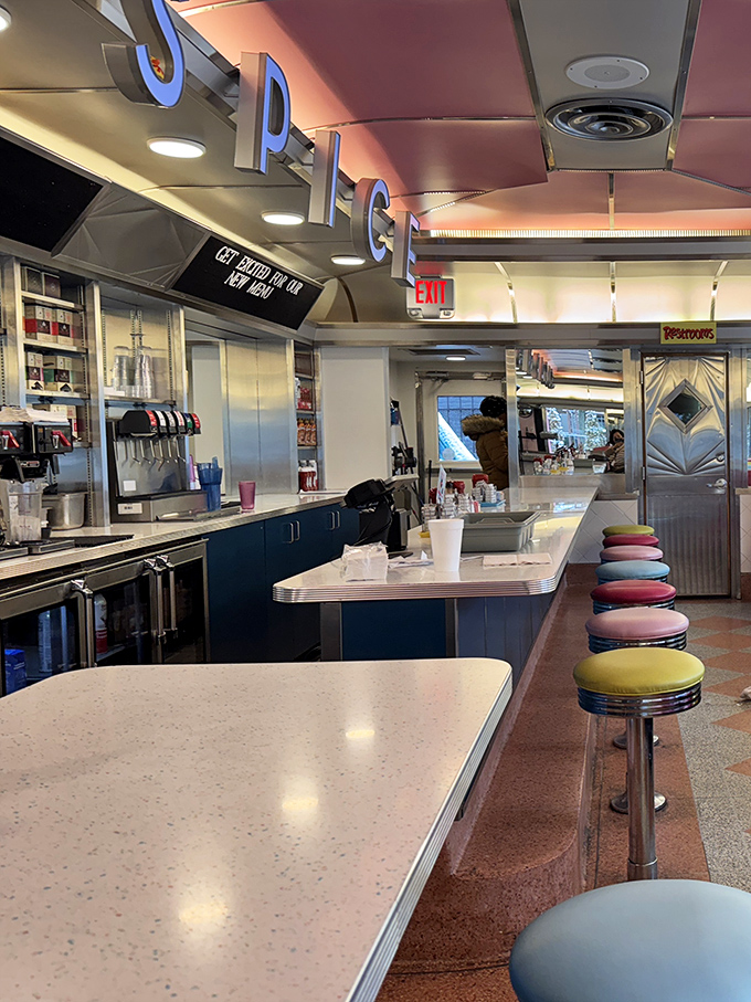 Counter seating: where breakfast theater unfolds and solo diners find community in the shared religion of good food.