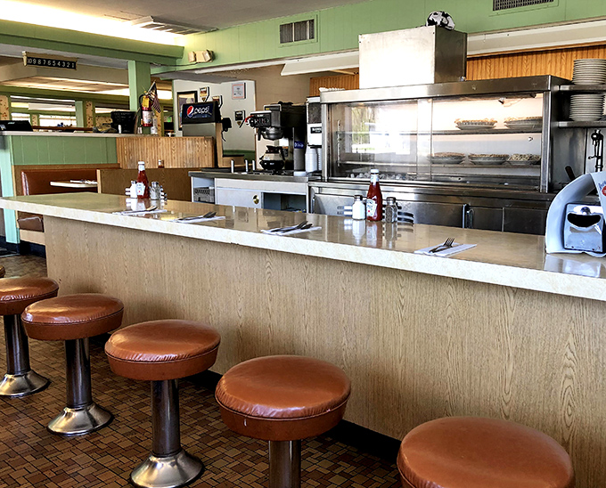 Counter seating &ndash; where solo diners become temporary neighbors and the short-order ballet unfolds before your eyes.