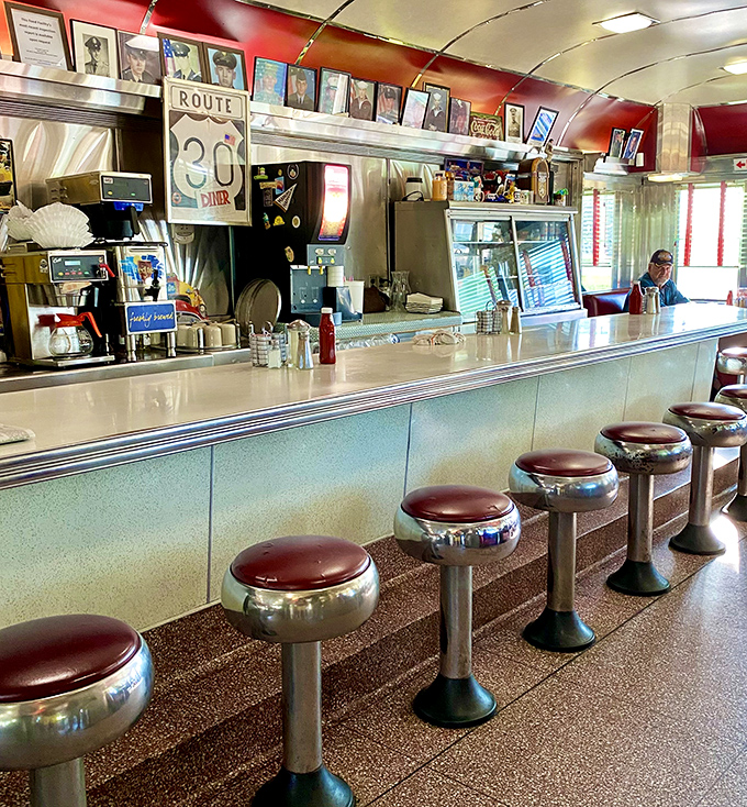 Those chrome counter stools have witnessed countless conversations, first dates, and food epiphanies. If only they could talk!