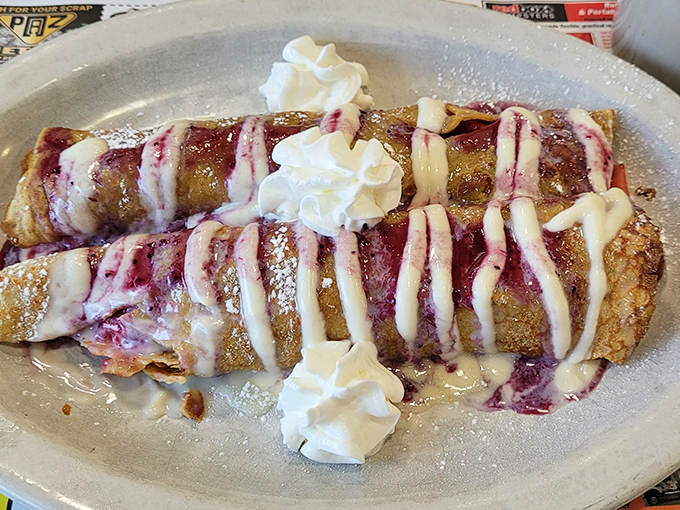 Dessert or breakfast? Why choose when this berry-topped creation crosses boundaries like a delicious diplomatic mission between meal territories.