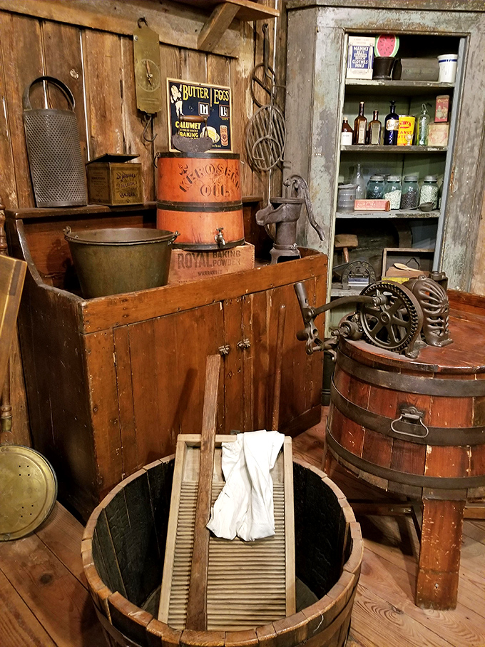 Vintage store supplies remind us that even outlaws needed groceries—though shopping while incarcerated severely limited consumer choice.
