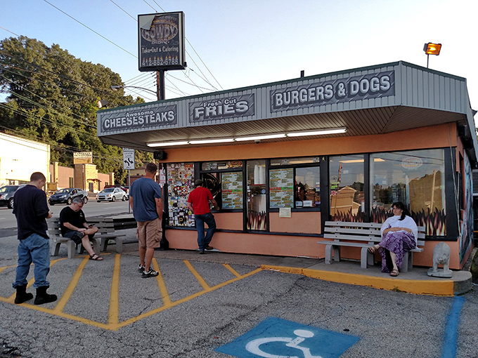 The line forms early at Rowdy BBQ &ndash; these folks aren't just customers, they're pilgrims on a sacred journey to Flavortown.