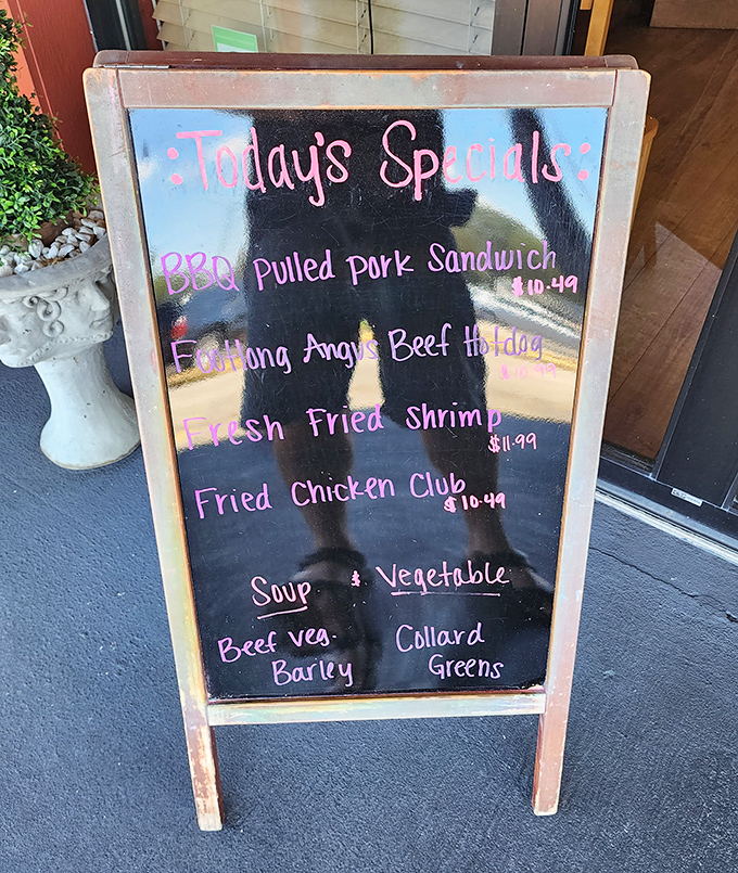 The daily specials board&mdash;where BBQ pulled pork sandwiches and fried shrimp tempt you to stray from your usual order.