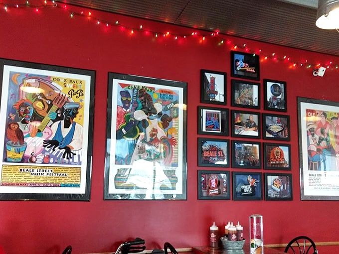 The walls tell stories of blues and barbecue heritage, a visual reminder that great smoke comes from cultural roots as deep as the flavors.