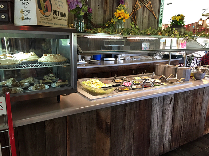 The dessert case and salad bar&mdash;where good intentions battle sweet temptations in the eternal struggle we all know too well.