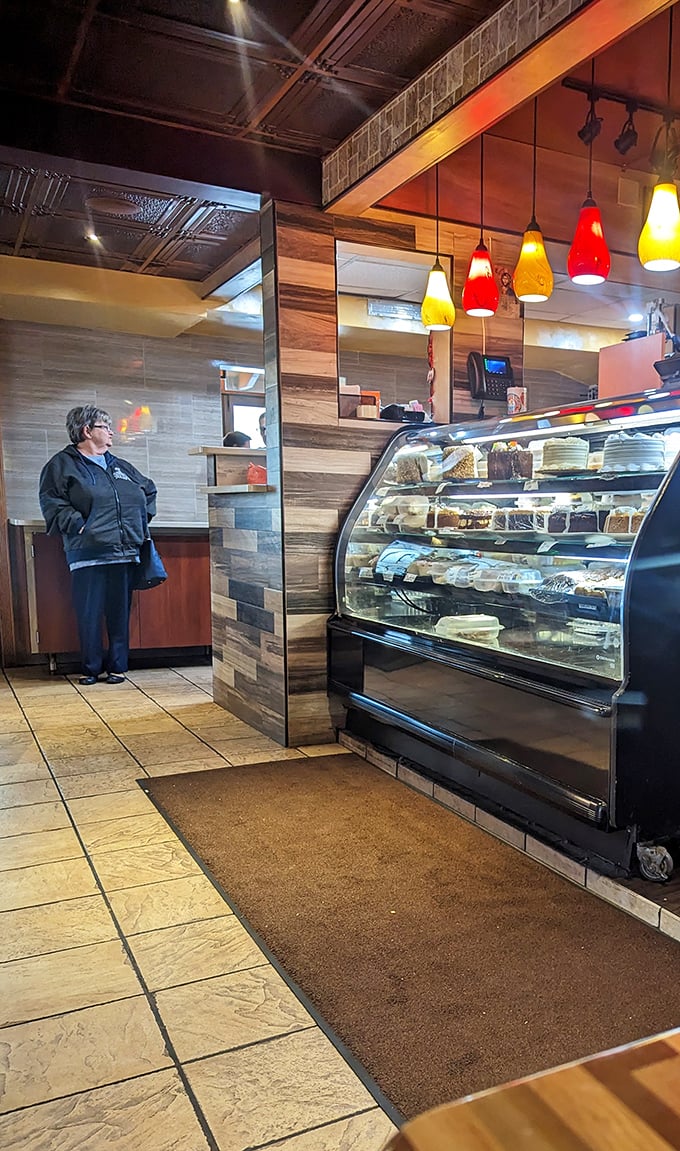 The dessert case and colorful pendant lights create a siren song that's impossible to resist&mdash;diet starts tomorrow, obviously.