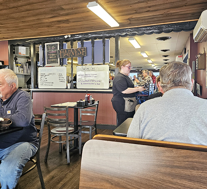 Regulars know the best conversations happen over coffee at these tables, where community is served alongside breakfast favorites.