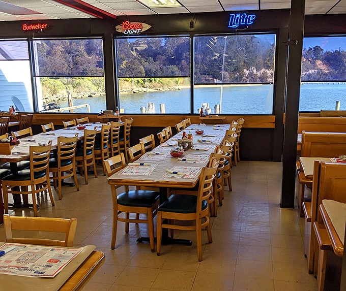 Waterfront dining with a view that reminds you exactly where your dinner came from &ndash; the Potomac's bounty on full display.