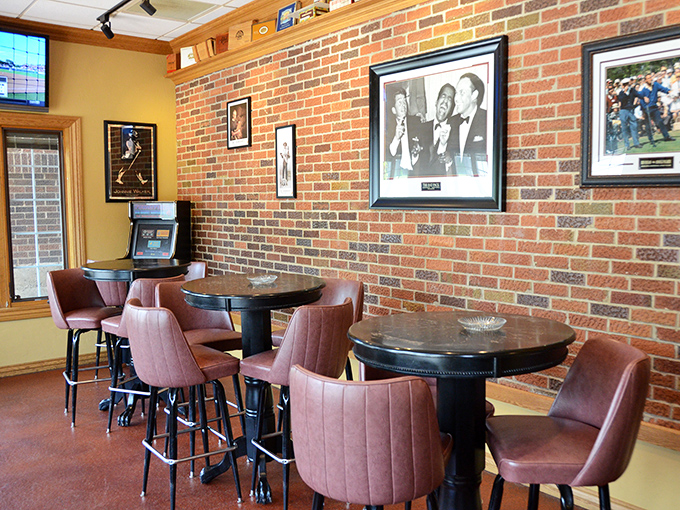 Exposed brick walls lined with vintage photos tell stories of good times past, while setting the stage for your own memory-making evening.
