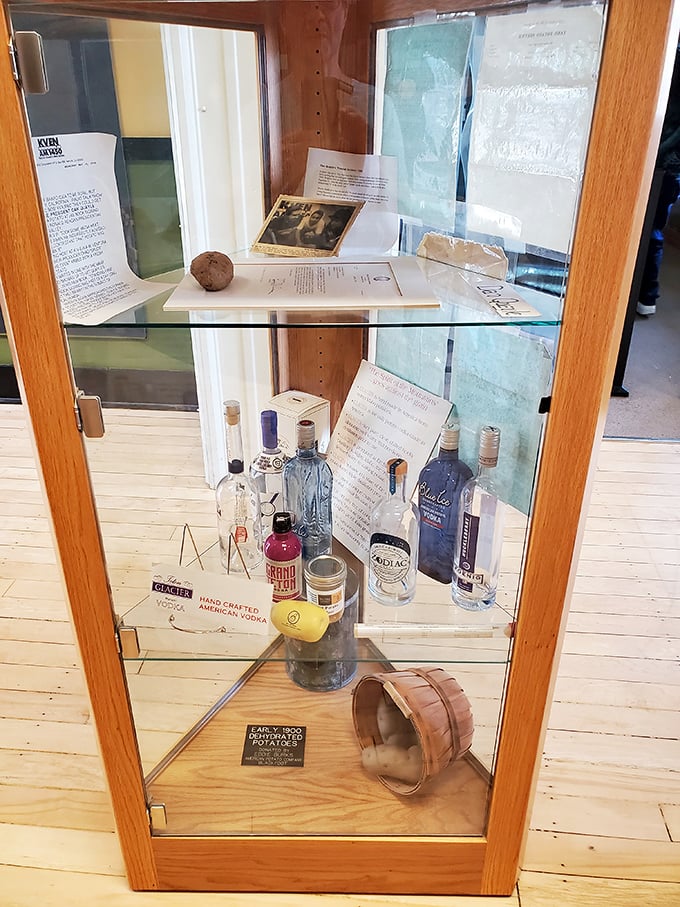 From vodka to spirits, potatoes prove they're not just for dinner. This display shows the spud's surprising second career as the life of the party.