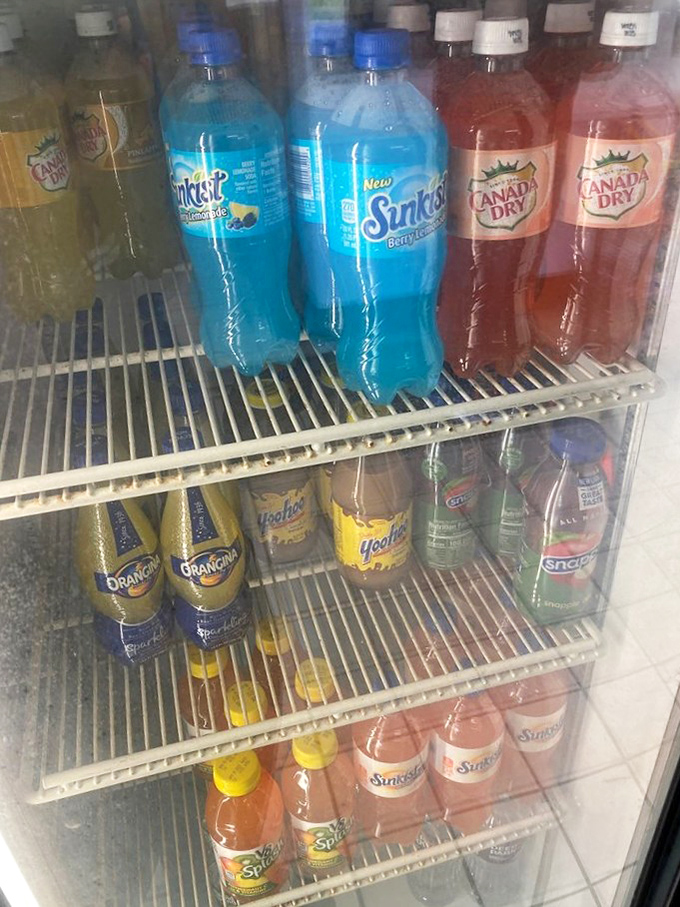 The beverage case—where your critical "what pairs with a Nigerian hoagie" decision must be made with the gravity it deserves.