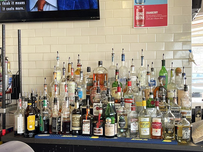 The bar's impressive lineup could make a mixologist blush. So many bottles, so little time—choose your adventure wisely.