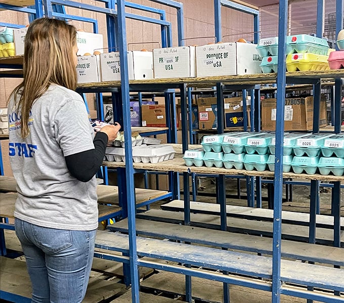 The egg section: where breakfast possibilities multiply faster than your grandkids can say "Can I have some money?"