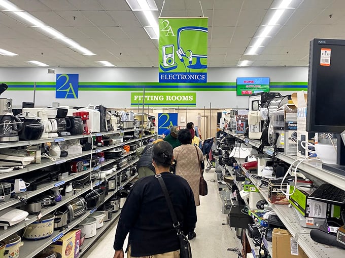 The electronics section: where yesterday's must-have gadgets await their second act with patient dignity and surprisingly reasonable price tags.