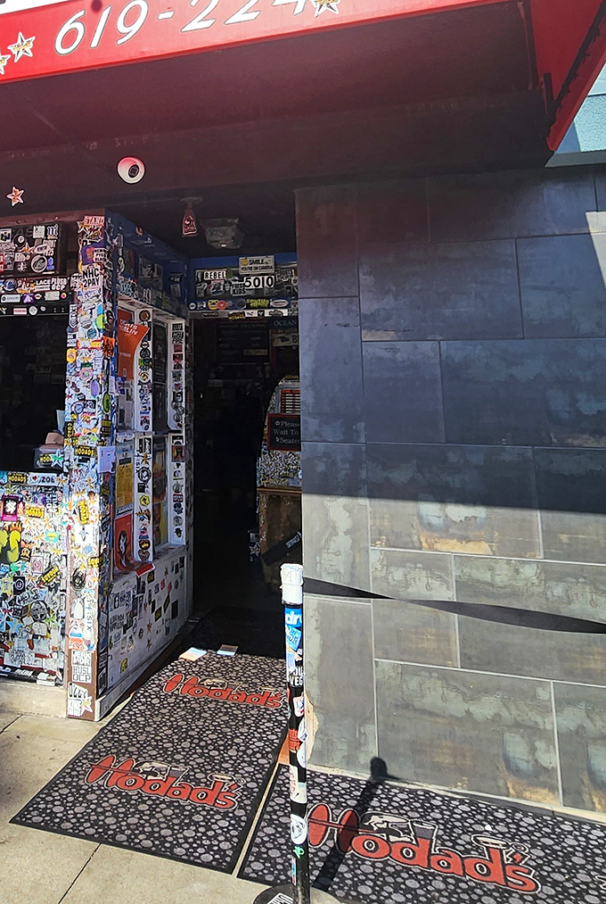 The entrance beckons like a sticker-covered portal to burger nirvana. Your diet plan can wait in the car.