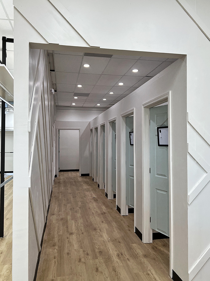 Fitting rooms that wouldn't be out of place in a department store. Try before you buy&mdash;what a revolutionary concept!