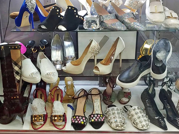 Cinderella had just one pair of glass slippers, but this display offers footwear fantasies for every occasion.