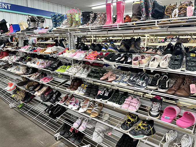 The shoe section rivals Imelda Marcos's closet, with footwear for every occasion from hiking Wisconsin trails to dancing at summer weddings.